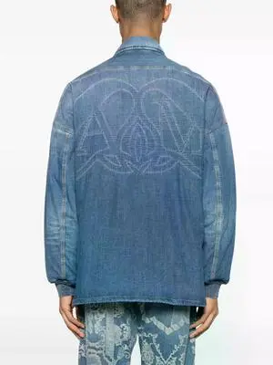 Alexander McQueen Seal-embroidered Denim Jacket