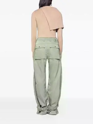 Rabanne Asymmetric Ribbed Sweater With Button Detailing - Neutrals