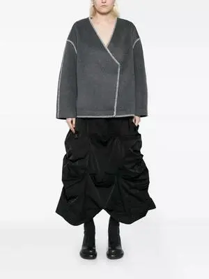 TOUT A COUP Stitch-detail Wrap Jacket