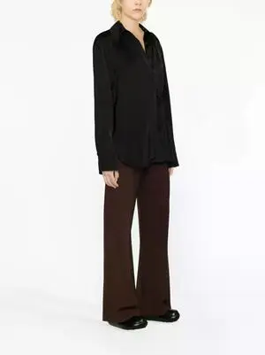 JIL SANDER Crepe Tie-fastening Wrap Shirt - Black