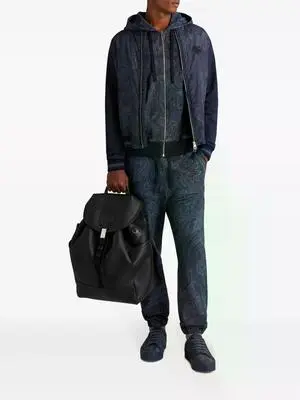 Etro Paisley-print Zip-up Cotton Hoodie