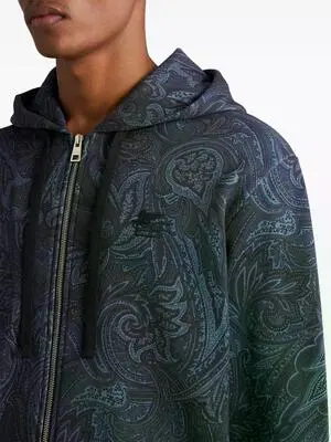 Etro Paisley-print Zip-up Cotton Hoodie