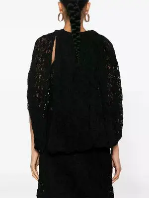 JIL SANDER Lace-embroidered Cape Blouse