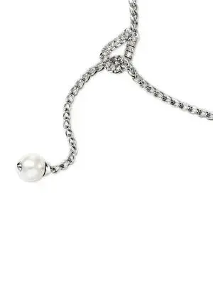 John Hardy Sterling And Diamond Lariat Necklace With Pearl