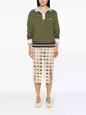 WALES BONNER Stanza Crochet-knit Midi Skirt