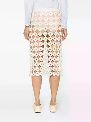WALES BONNER Stanza Crochet-knit Midi Skirt