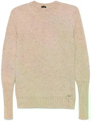 Kiton Speckle-knit Virgin Wool Jumper - Neutrals