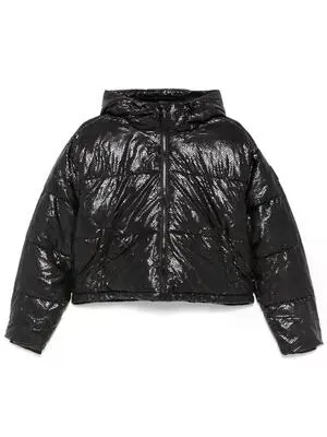Dkny Cropped Jacket With Embossed Crosswalk Print - Black