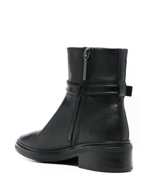 Calvin Klein Calf Leather Ankle Boots With Logo Detail