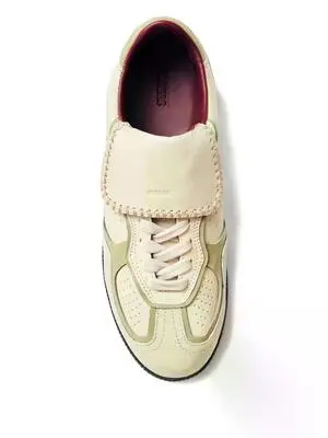 ALOHAS Beige Leather Lace-up Sneakers - Neutrals