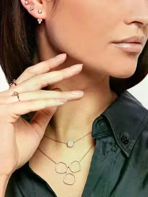 LARK & BERRY 14kt Rose Gold Diamond Drop Earrings