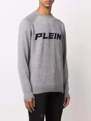 Philipp Plein Logo Print Wool Jumper - Grey