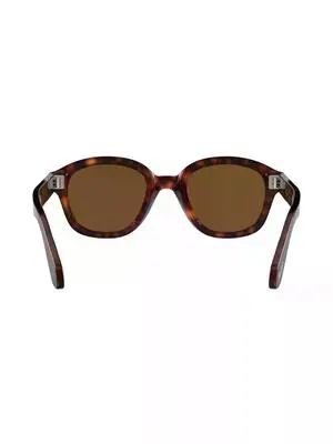 Persol Tortoiseshell Effect Round Frame Sunglasses