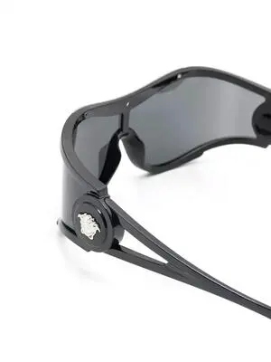 Versace Medusa Medallion Shield Sunglasses - Black