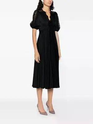 NISSA Floral-lace Puff Sleeve Dress