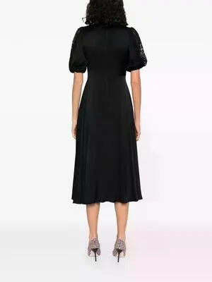 NISSA Floral-lace Puff Sleeve Dress