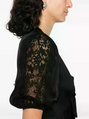 NISSA Floral-lace Puff Sleeve Dress