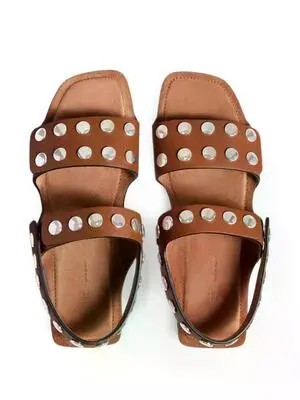 Khaite Boden Flat Sandals With Stud Embellishments