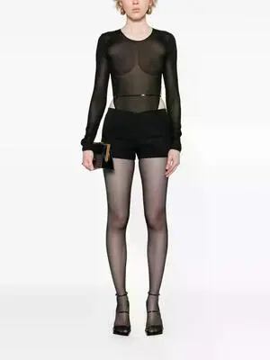 Saint Laurent Open-back Georgette Crepe Bodysuit