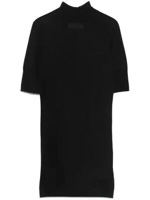 Sportmax High Neck Short Sleeve T-shirt - Black