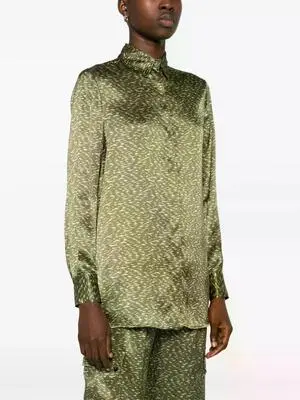 Kiton Abstract-print Silk Shirt