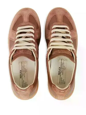 MAISON MARGIELA Replica Leather And Suede Sneakers - Brown