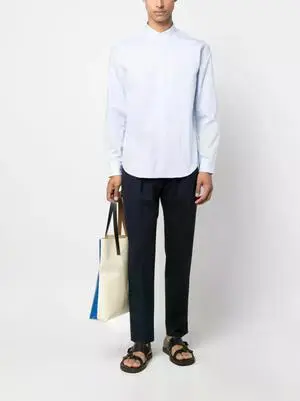 FURSAC Collarless Long-sleeve Cotton Shirt