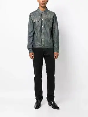 PRIVATE STOCK LABS The François Distressed-effect Leather Jacket