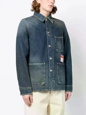 Kenzo Indigo Denim Logo Patch Jacket