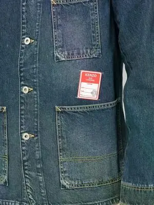 Kenzo Indigo Denim Logo Patch Jacket