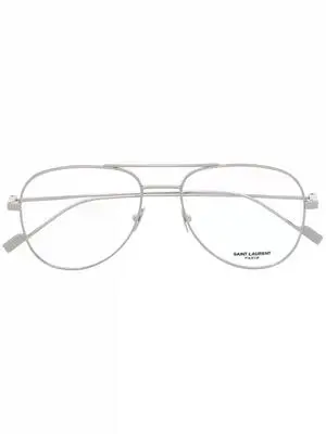Saint Laurent Pilot-frame Glasses - Silver