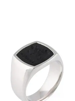 Tom Wood Sterling Cushion Onyx Athena Ring