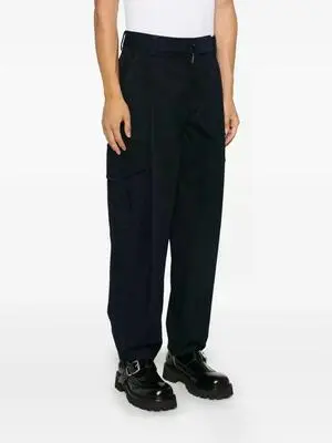 Giorgio Armani Navy Cotton Twill Tapered Cargo Trousers