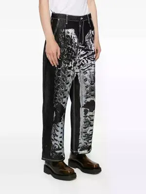 JUNTAE KIM Printed Trompe L'oeil Jeans - Black