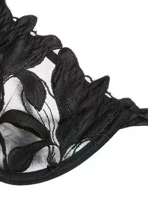 FLEUR DU MAL Lily Lace Plunge Demi Bra - Black