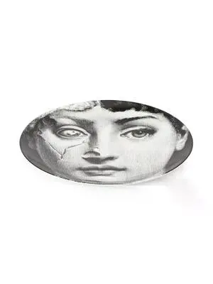 FORNASETTI Printed Design Plate - Black