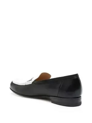 LIDFORT Leather Loafers With Penny Slot Detail