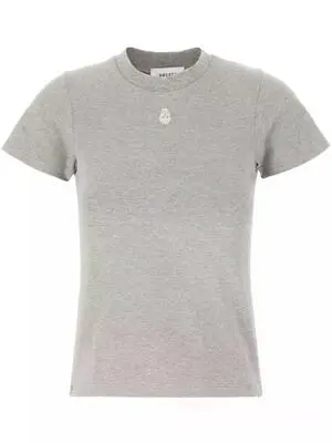 Alexander McQueen Crewneck T-shirt With Skull Print - Grey