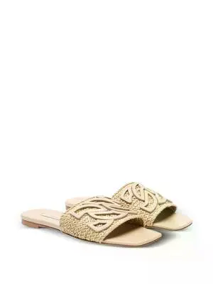 Casadei Woven Strap Flat Sandals