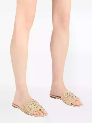 Casadei Woven Strap Flat Sandals