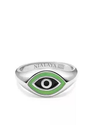 NIALAYA JEWELRY Evil Eye Ring - Silver