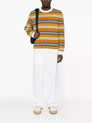 A.p.c. Malcolm Jacquard Logo Motif Crew Neck Sweater