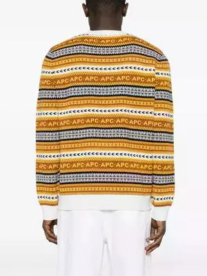 A.p.c. Malcolm Jacquard Logo Motif Crew Neck Sweater