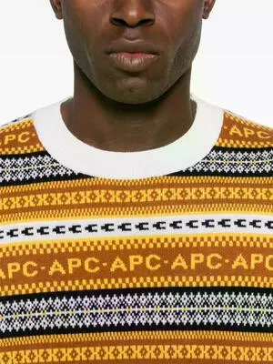 A.p.c. Malcolm Jacquard Logo Motif Crew Neck Sweater