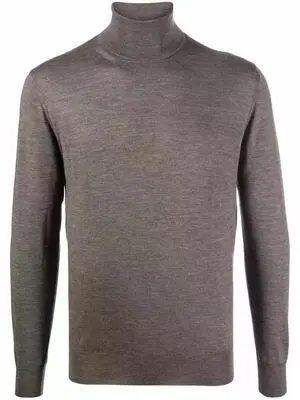 CRUCIANI Roll-neck Cashmere-silk Jumper - Brown