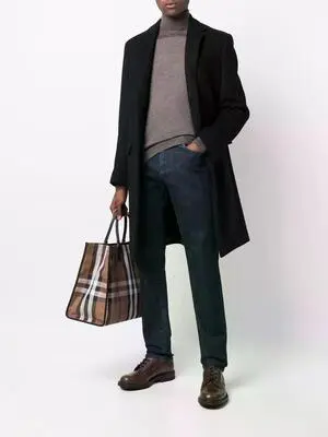 CRUCIANI Roll Neck Cashmere-silk Jumper - Brown