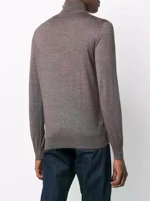CRUCIANI Roll Neck Cashmere-silk Jumper - Brown