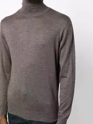 CRUCIANI Roll Neck Cashmere-silk Jumper - Brown