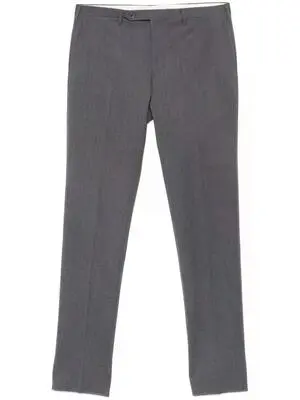 ROTA Tailored Pressed-crease Virgin Wool Blend Gabardine Trousers - Grey