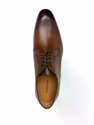 Magnanni Leather Derby Shoes - Brown